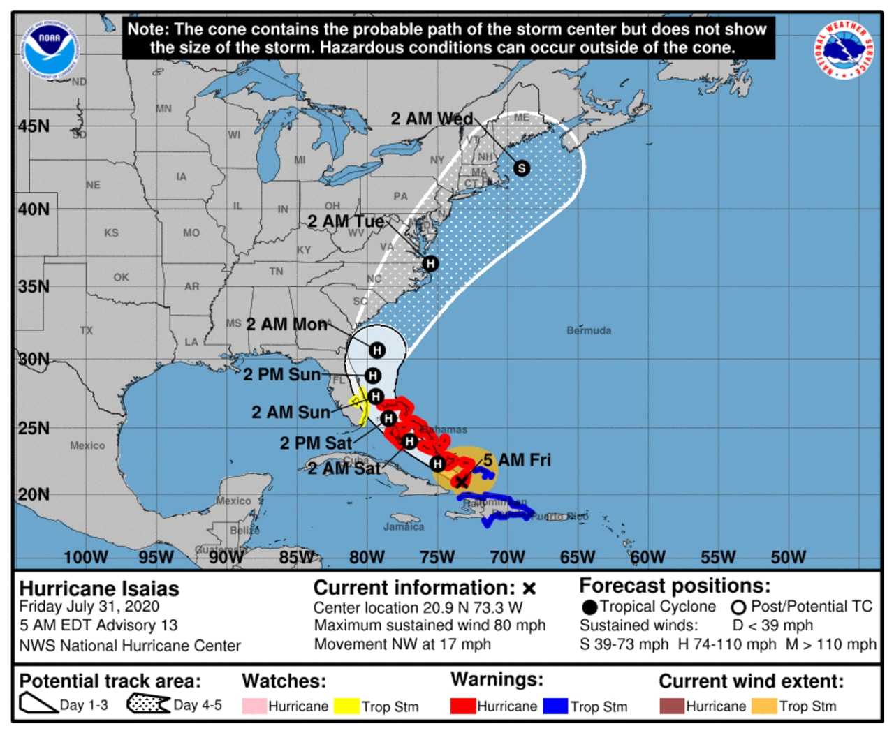 Isaias Becomes Hurricane: Here's Latest Projected Path | Pelham Daily Voice