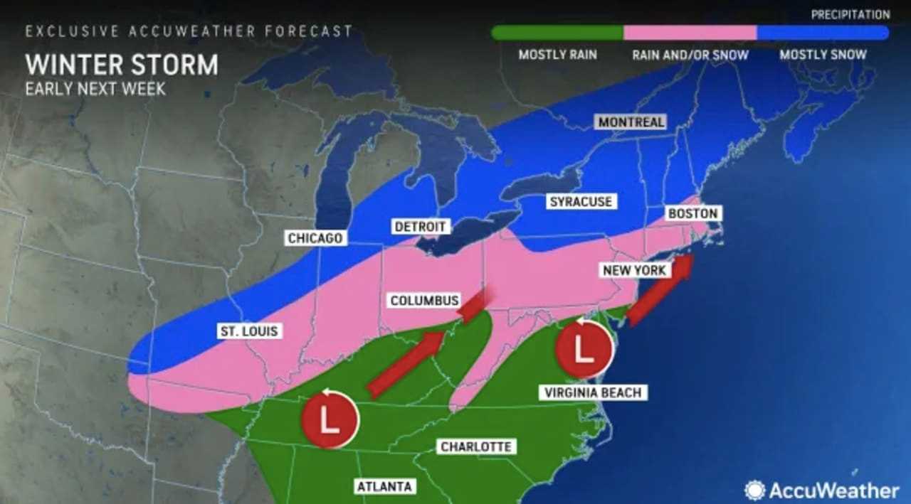 New Weather Map Shows Snow Potential In Pre-Valentine's Day Storm ...