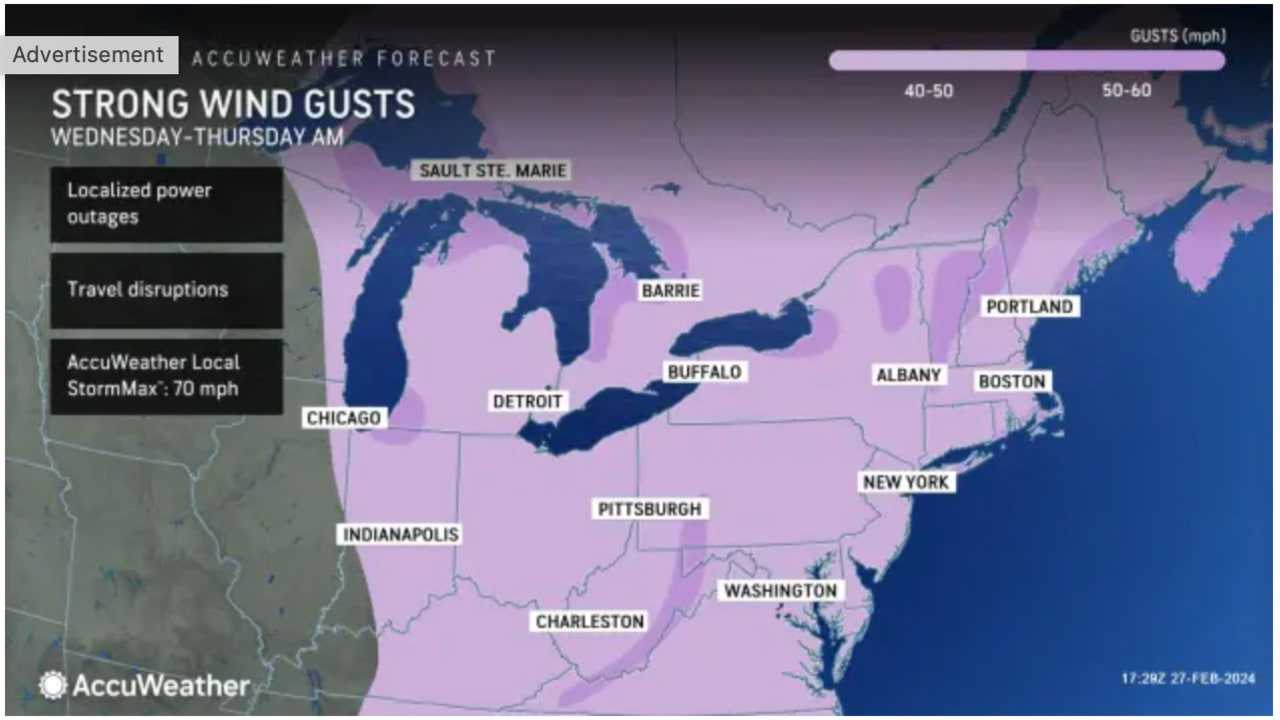 Potent Storm Arrives: These Areas Expected To See 50 MPH Wind Gusts, Scattered Power Outages ...
