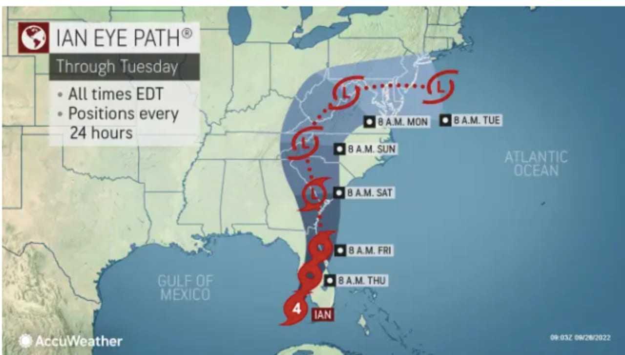 Hurricane Ian Nears Category 5 Status As It Takes Aim On US, Projected ...