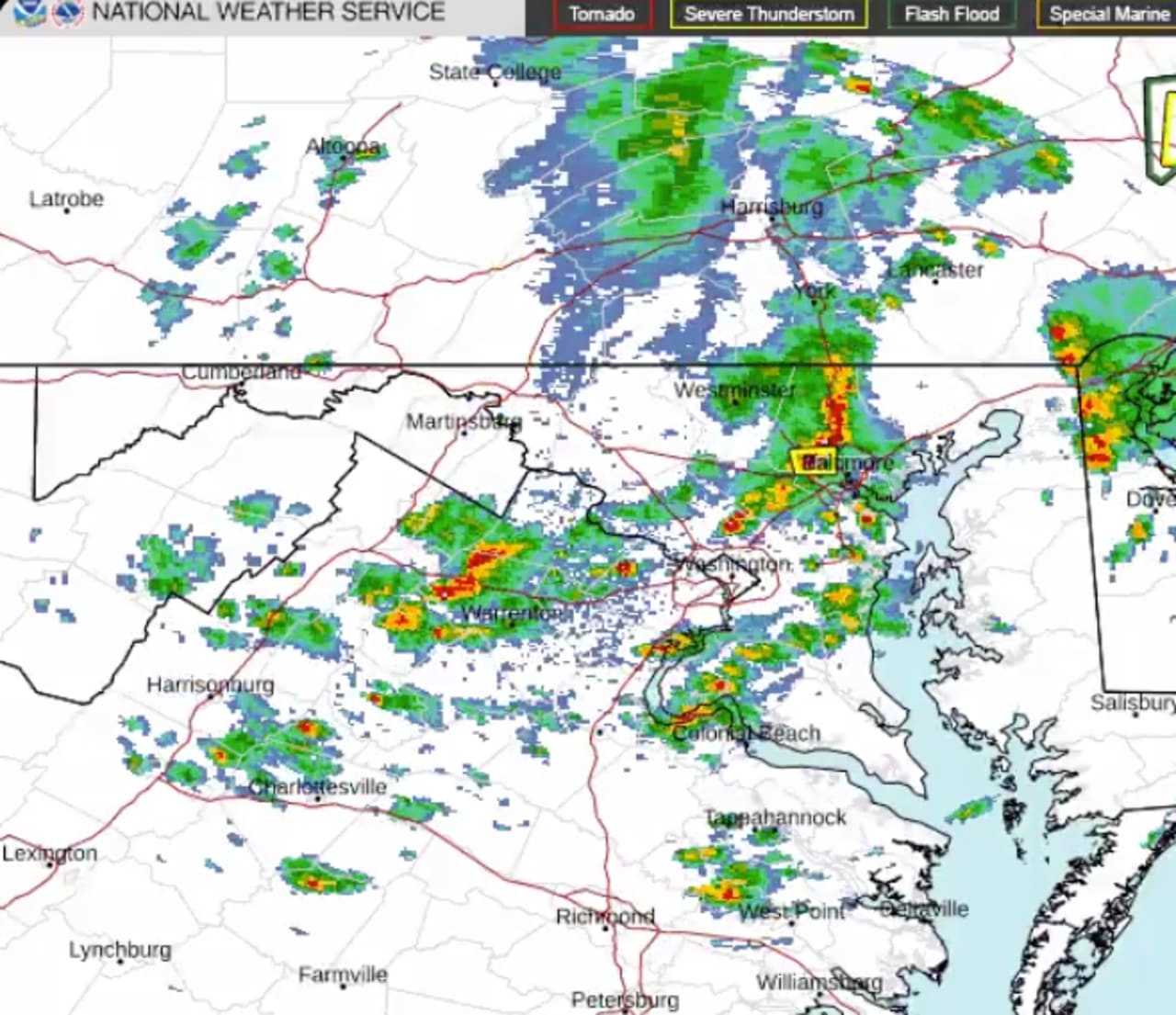 Hail, Rain Threatening Parts Of Maryland As Storm Rolls Through Region ...