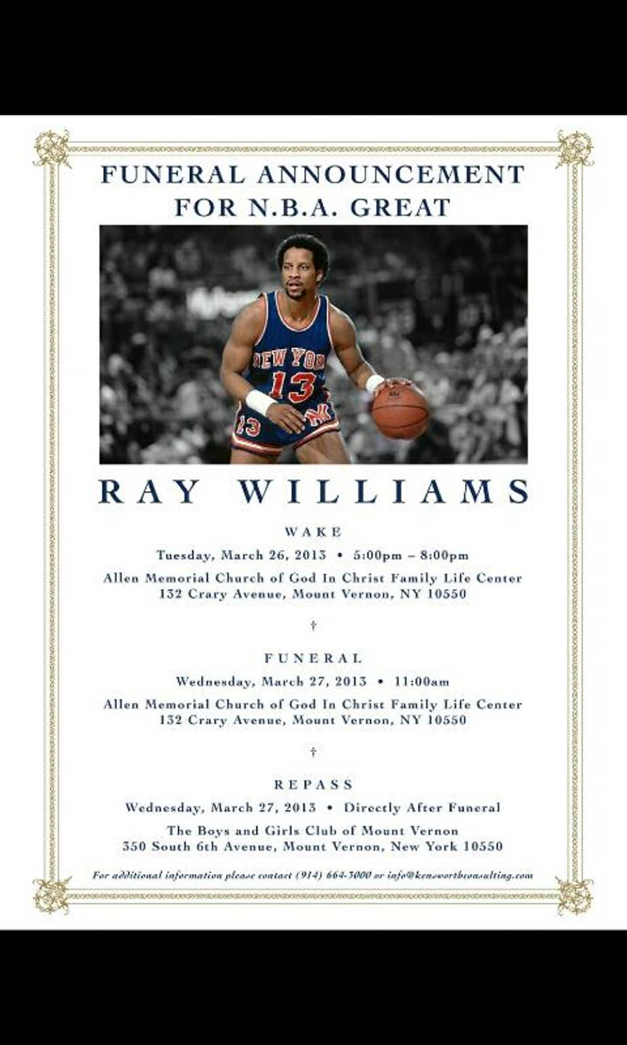 Wake, Memorial Set For Mount Vernon Basketball Great Williams | Mount ...